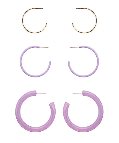 Multi Acrylic Hoops Set – Ginger Bee Boutique
