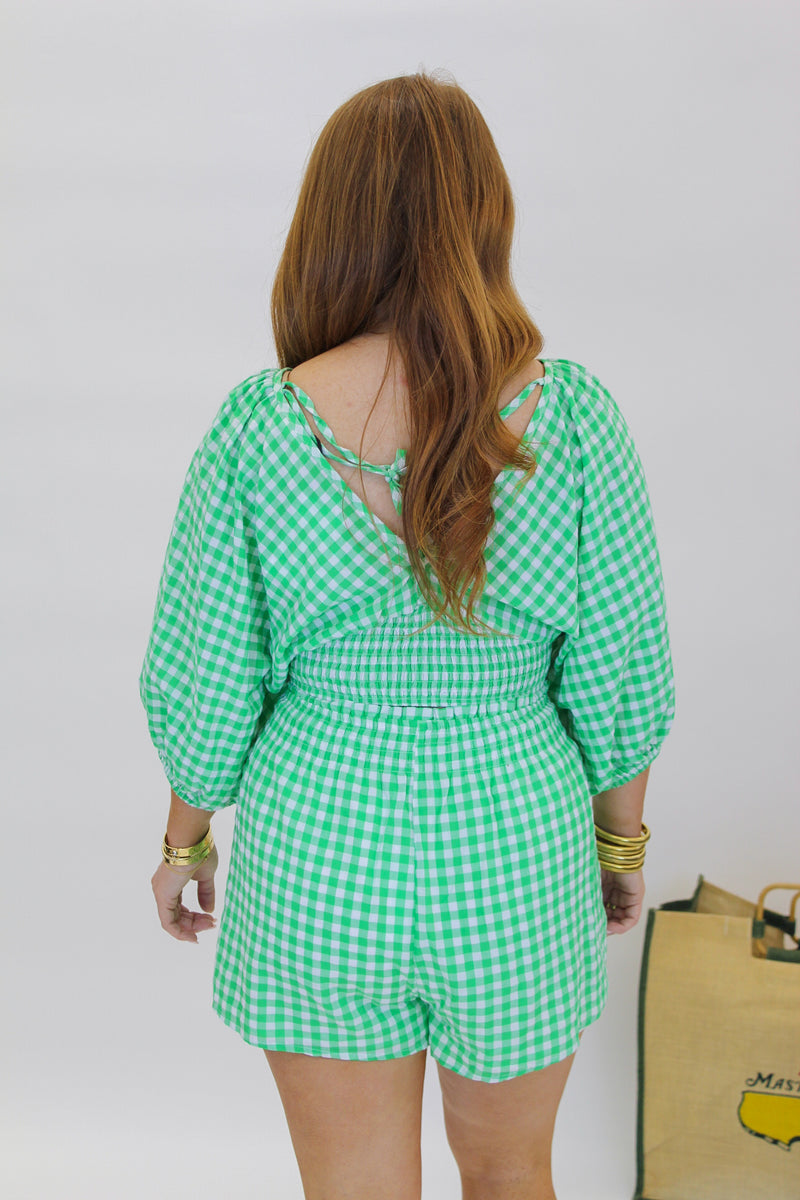 Chipper Gingham Top & Bottom Set - Green – Ginger Bee Boutique