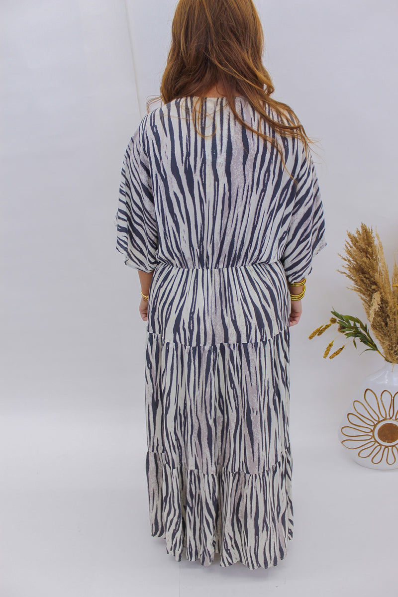Zippy Tiered Maxi Dress- Zebra – Ginger Bee Boutique